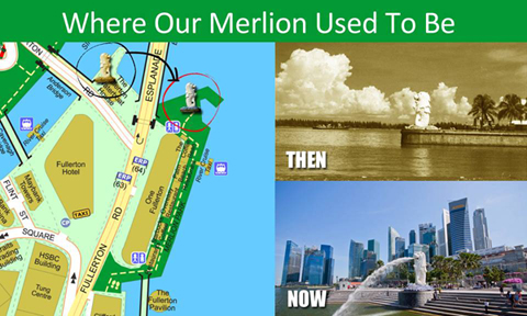 Where the Singapore Merlion used to be